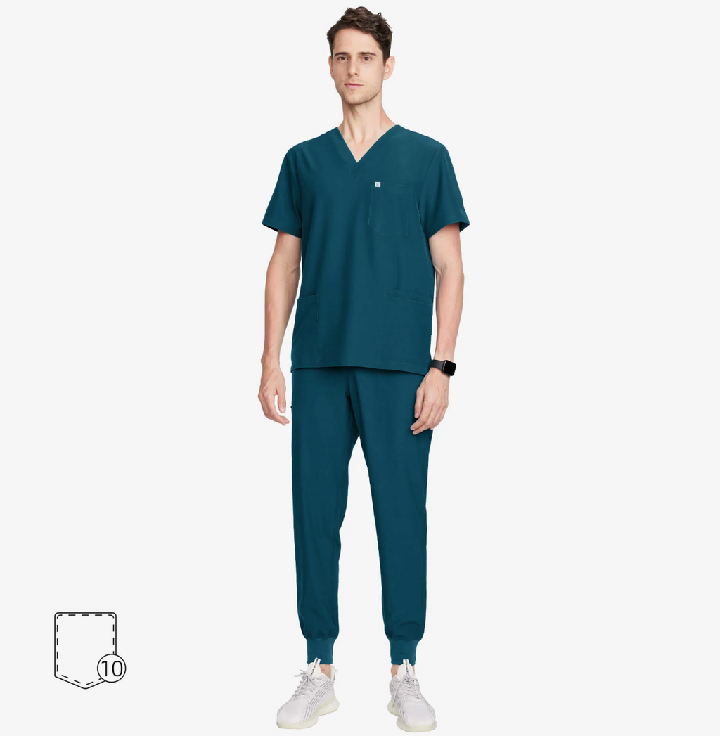 Men's Scrub Tops Caribbean Blue | Nordic Scrubs